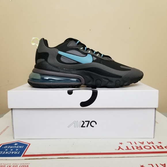 Nike | Shoes | New Nike Air Max 27 React Black Cerulean Thunder Grey ...